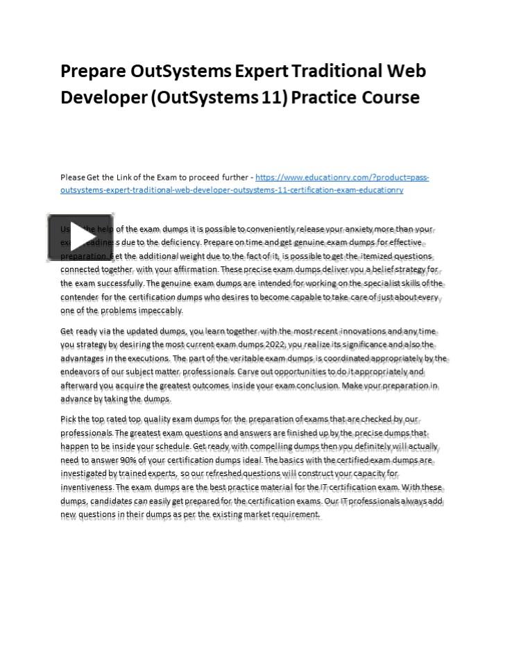 PPT – Prepare OutSystems Expert Traditional Web Developer (OutSystems ...