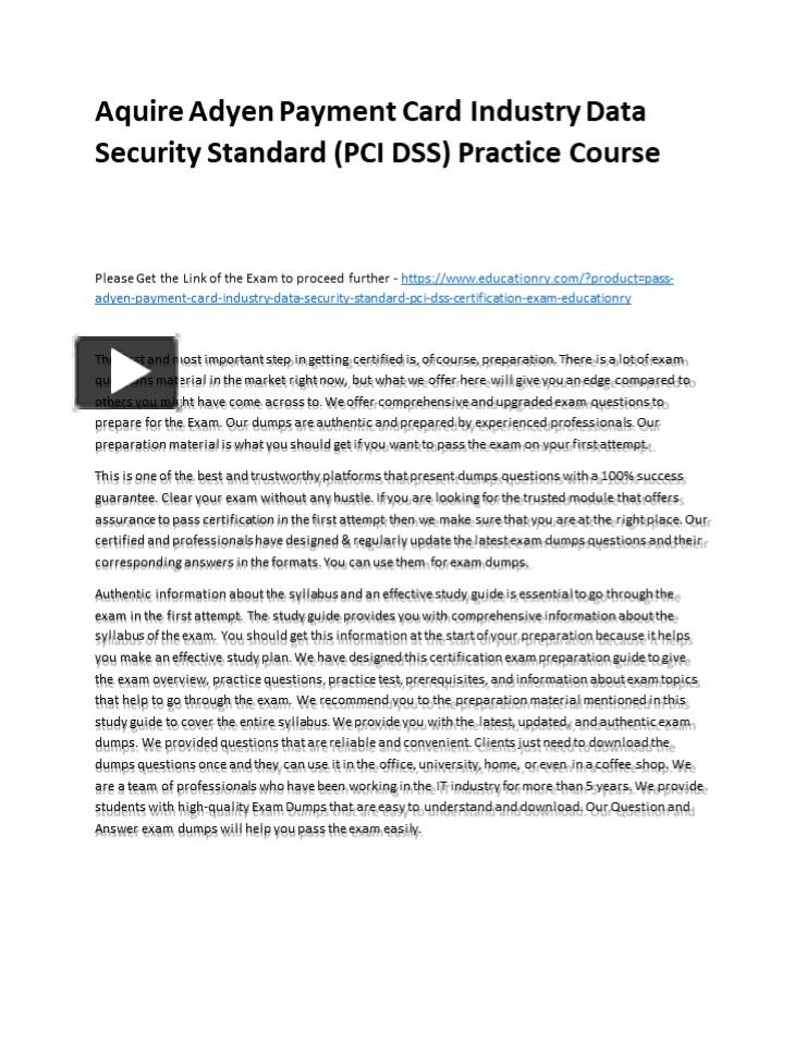 PPT – Aquire Adyen Payment Card Industry Data Security Standard (PCI ...