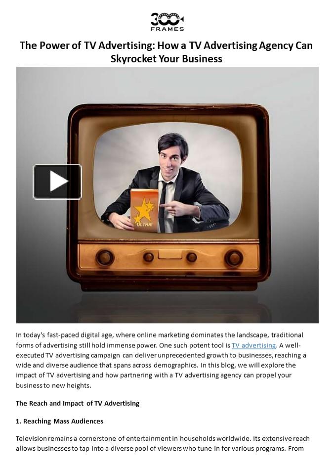 PPT – How a TV Advertising Agency Can Skyrocket Your Business ...