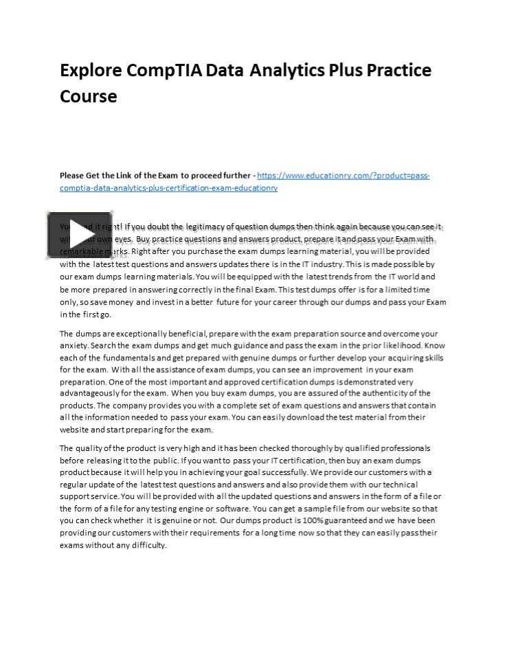 PPT – Explore CompTIA Data Analytics Plus Practice Course PowerPoint ...