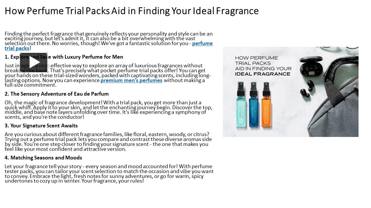 How Perfume Trial Packs Aid in Finding Your Ideal Fragrance ...