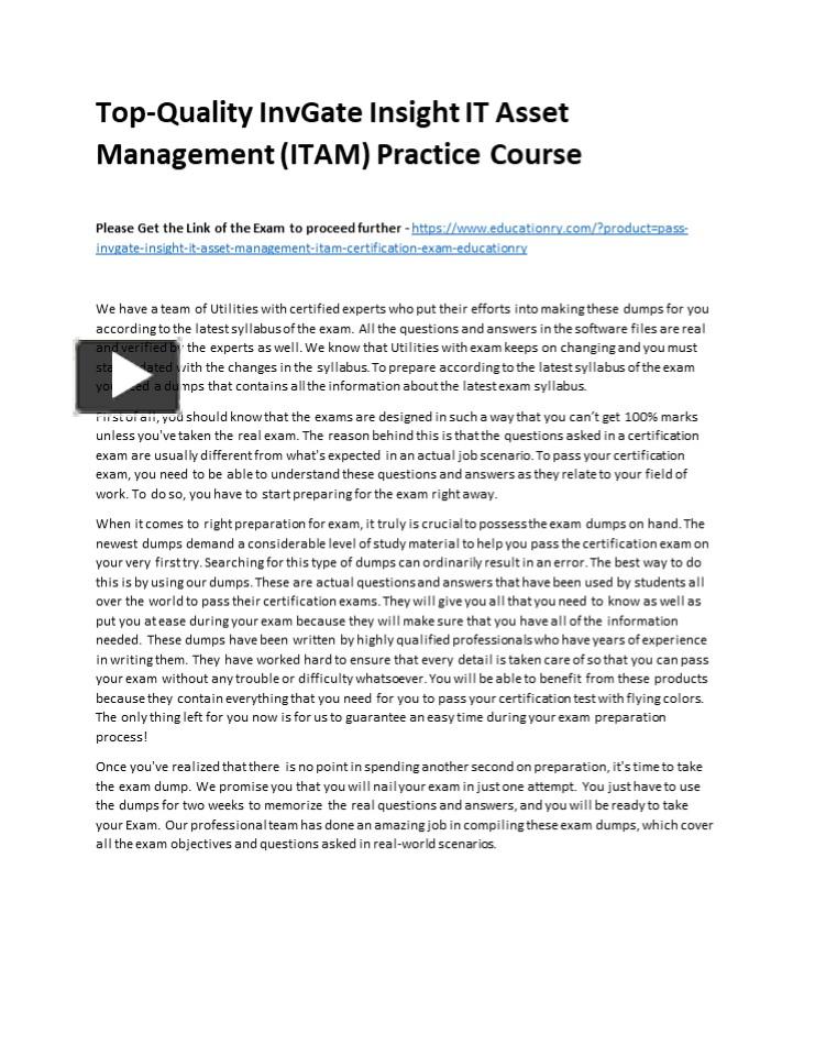 PPT – Top-Quality InvGate Insight IT Asset Management (ITAM) Practice ...
