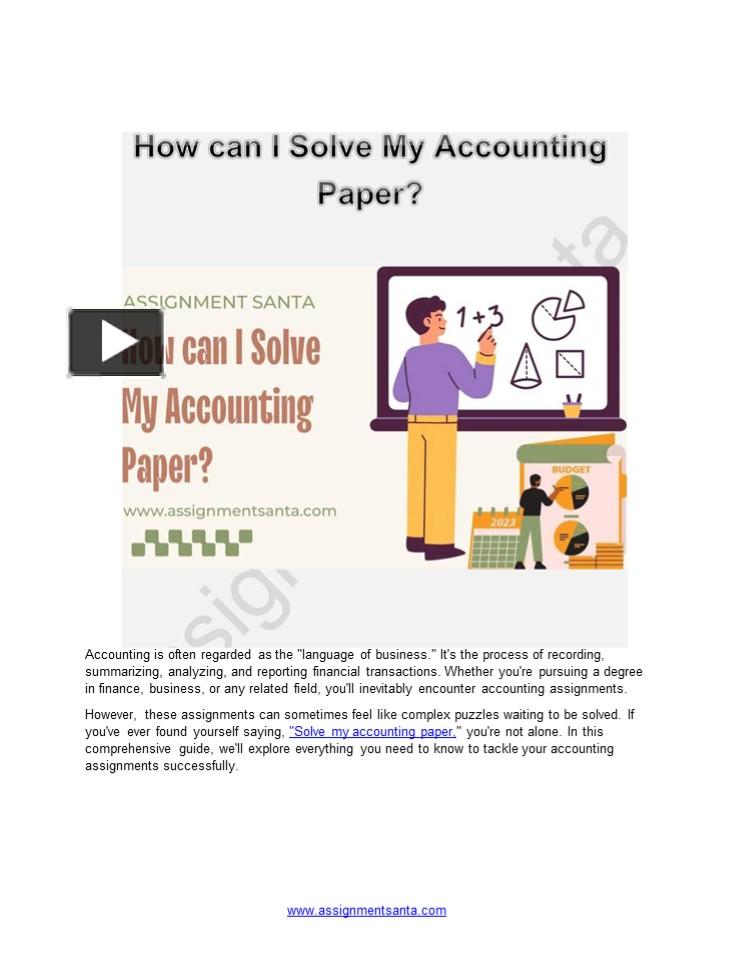 PPT – How Can I Solve My Accounting Paper? PowerPoint presentation ...