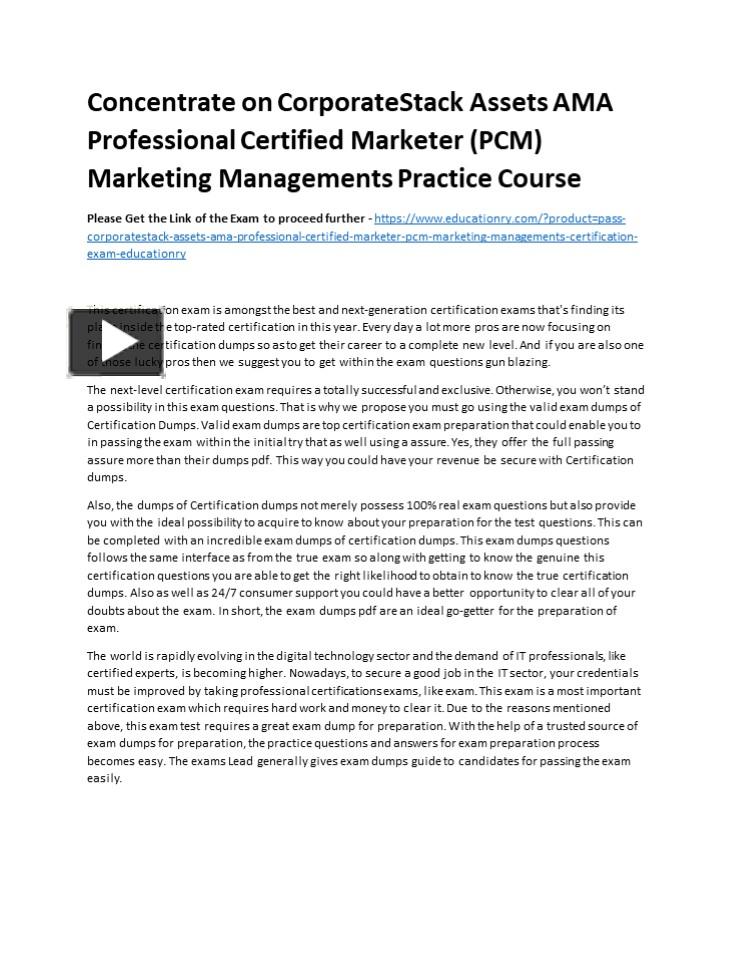 PPT – Concentrate on CorporateStack Assets AMA Professional Certified ...