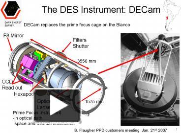 PPT – The DES Instrument: DECam PowerPoint presentation | free to ...
