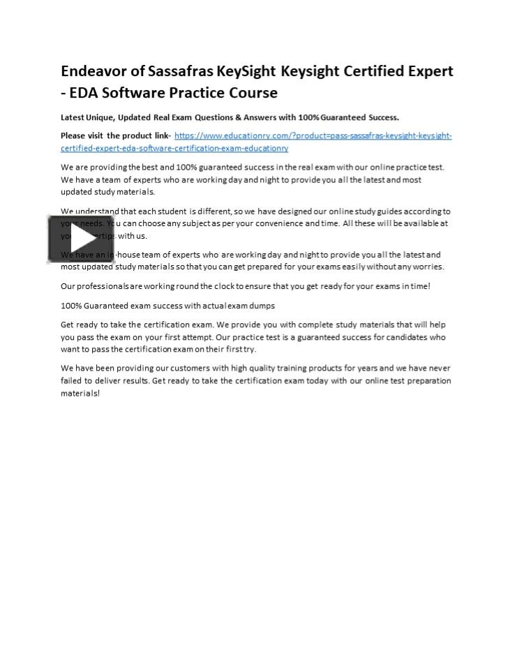 PPT – Endeavor of Sassafras KeySight Keysight Certified Expert - EDA ...