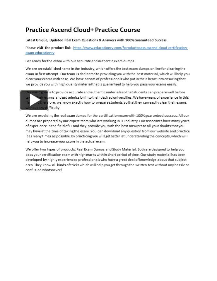 PPT – Practice Ascend Cloud+ Practice Course PowerPoint presentation ...