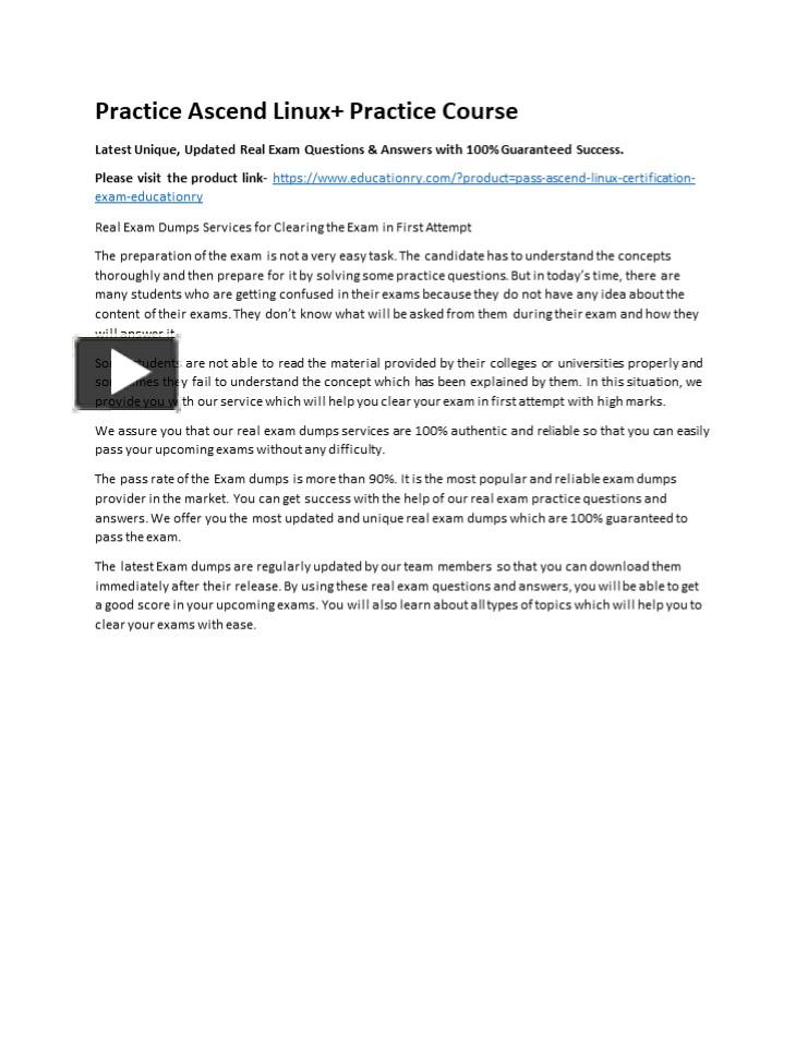 Practice Ascend Linux+ Practice Course presentation | free to download