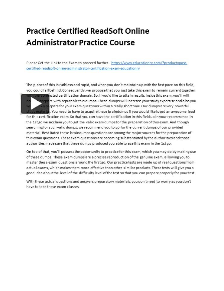PPT – Practice Certified ReadSoft Online Administrator Practice Course ...