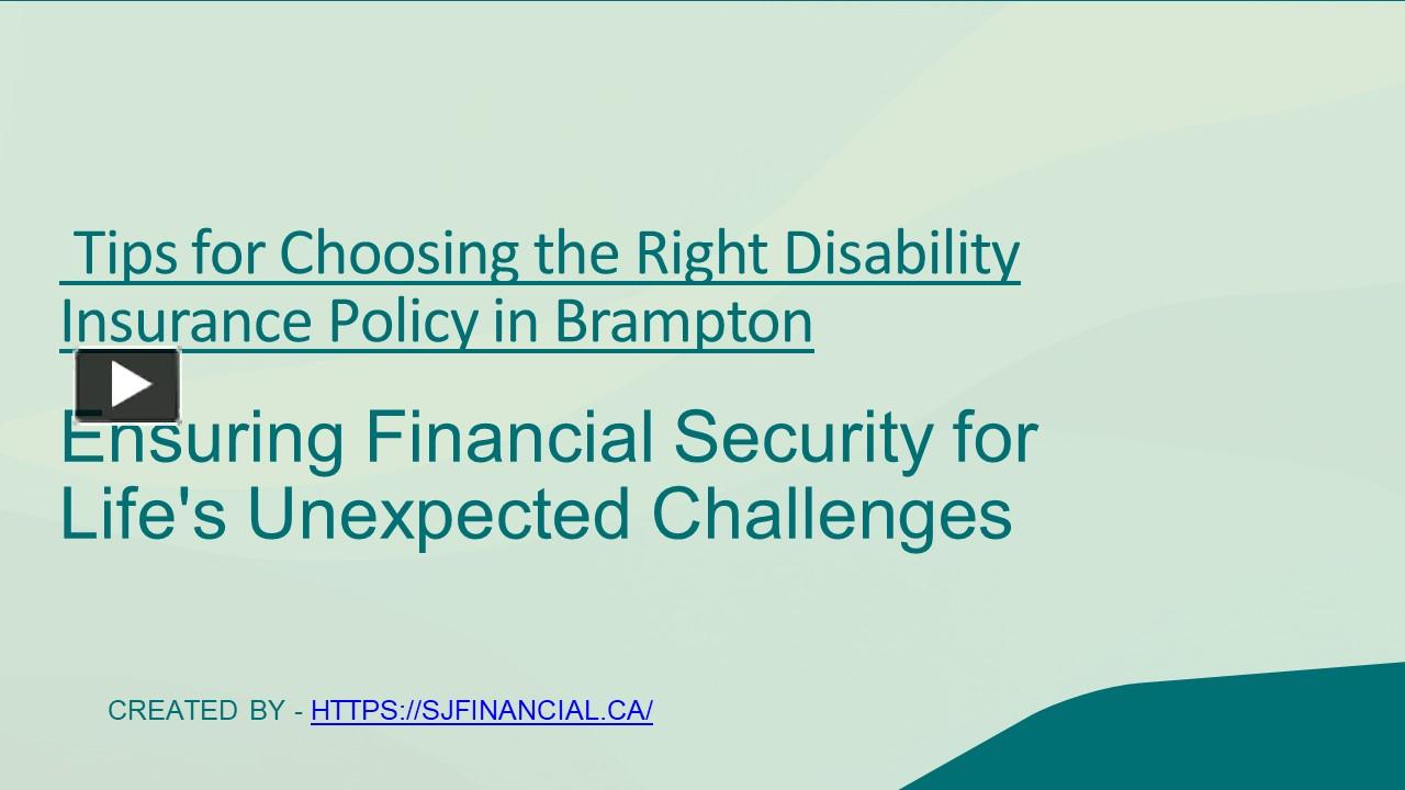 Tips for Choosing the Right Disability Insurance Policy in Brampton ...