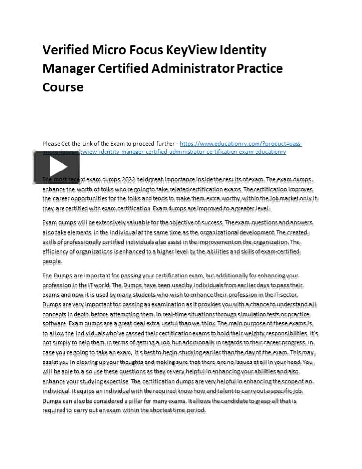 PPT – Verified Micro Focus KeyView Identity Manager Certified ...