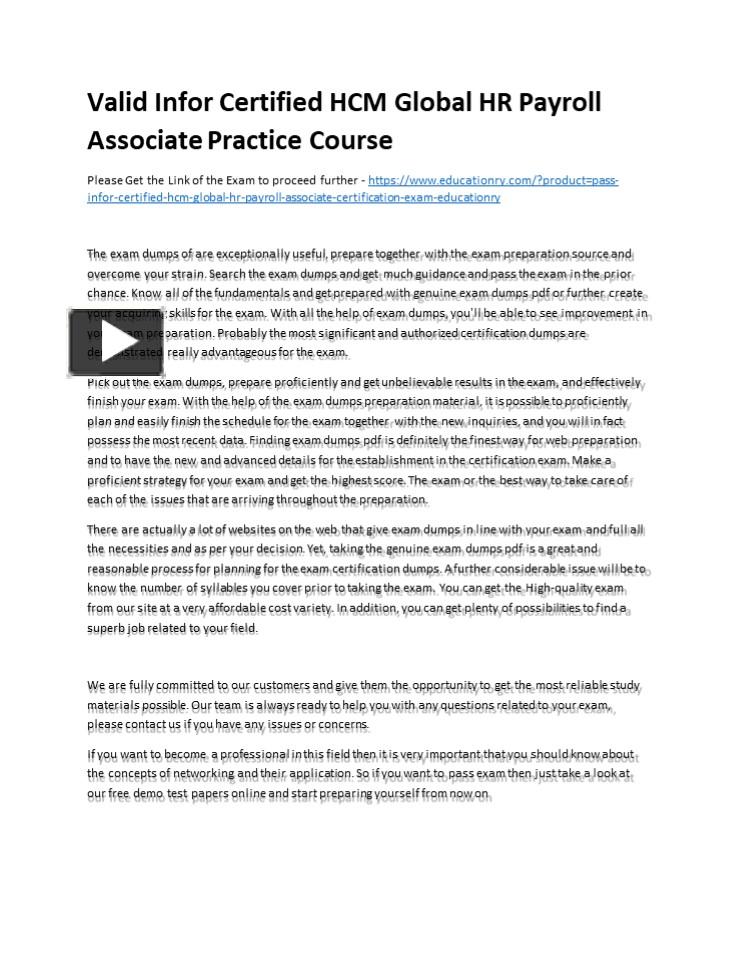 PPT – Valid Infor Certified HCM Global HR Payroll Associate Practice ...
