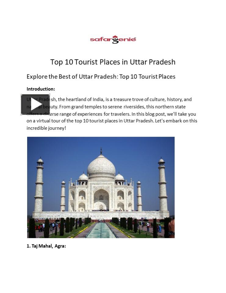 Top 10 Tourist Places in Uttar Pradesh presentation | free to download