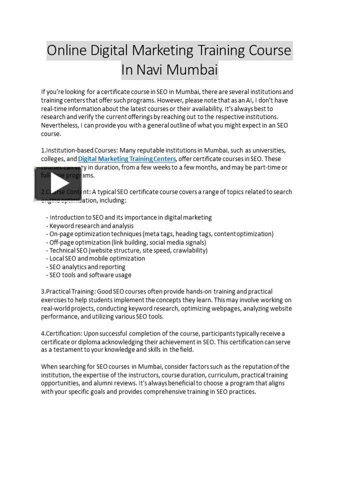 PPT – Online Digital Marketing Training Course In Navi Mumbai | Edrupt ...