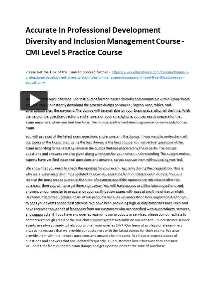 Accurate In Professional Development Diversity and Inclusion Management ...