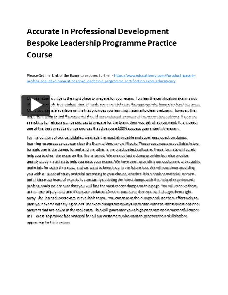 PPT – Accurate In Professional Development Bespoke Leadership Programme ...