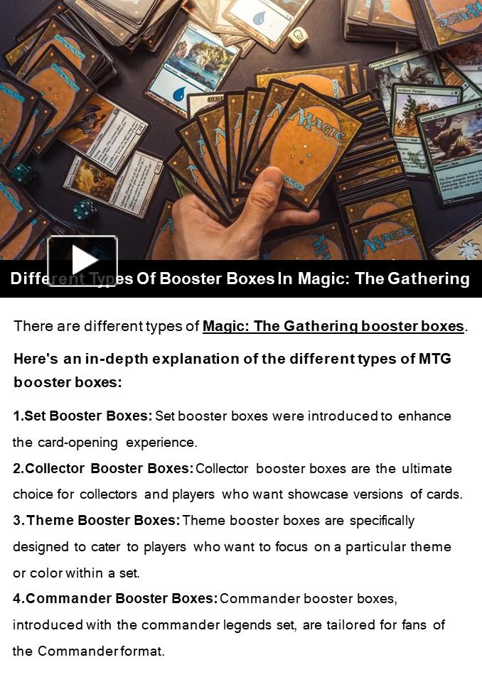Different Types Of Booster Boxes In Magic: The Gathering presentation ...