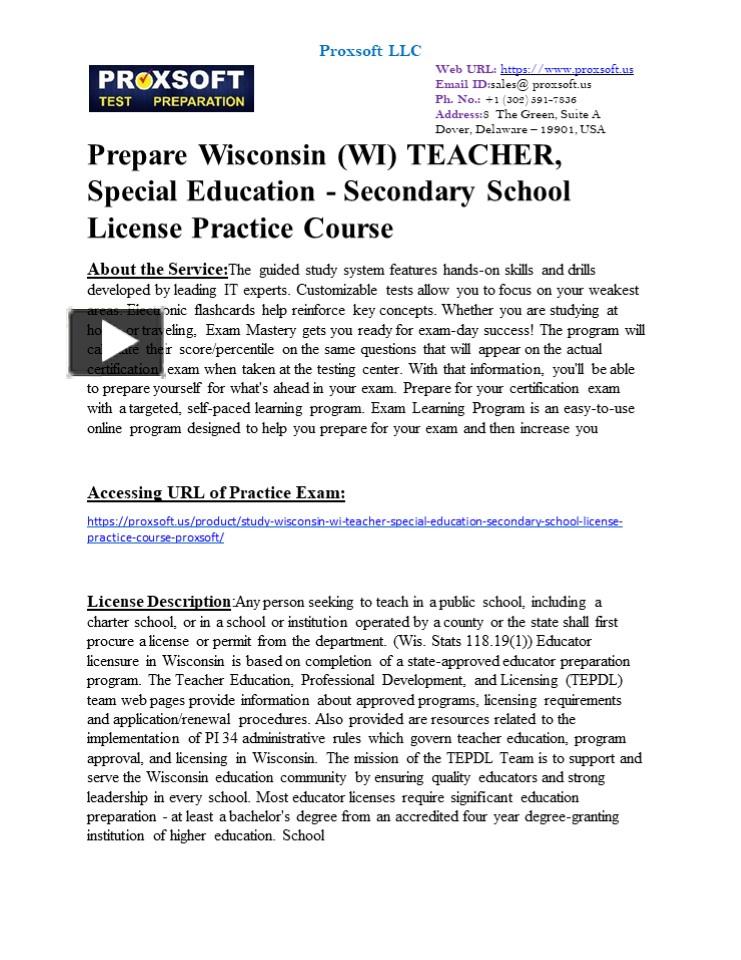 PPT – Prepare Wisconsin (WI) TEACHER, Special Education - Secondary ...