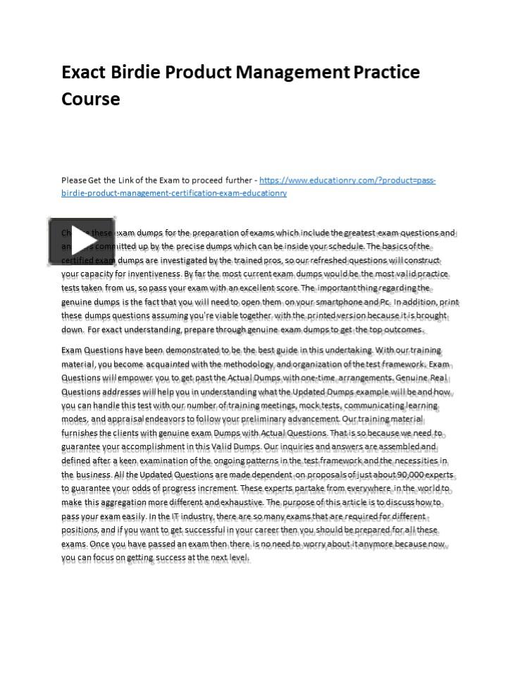 PPT – Exact Birdie Product Management Practice Course PowerPoint ...