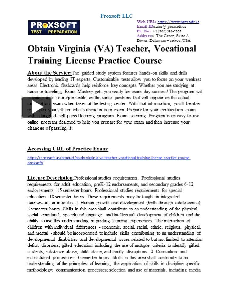 PPT – Obtain Virginia (VA) Teacher, Vocational Training License ...