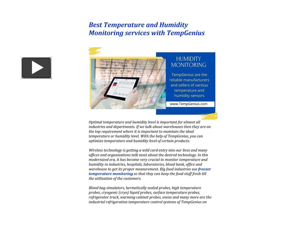 PPT – Best Temperature and Humidity Monitoring services with TempGenius ...