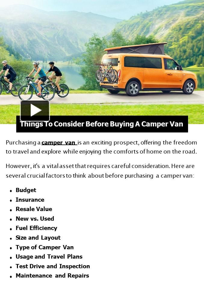 PPT – Things To Consider Before Buying A Camper Van PowerPoint ...