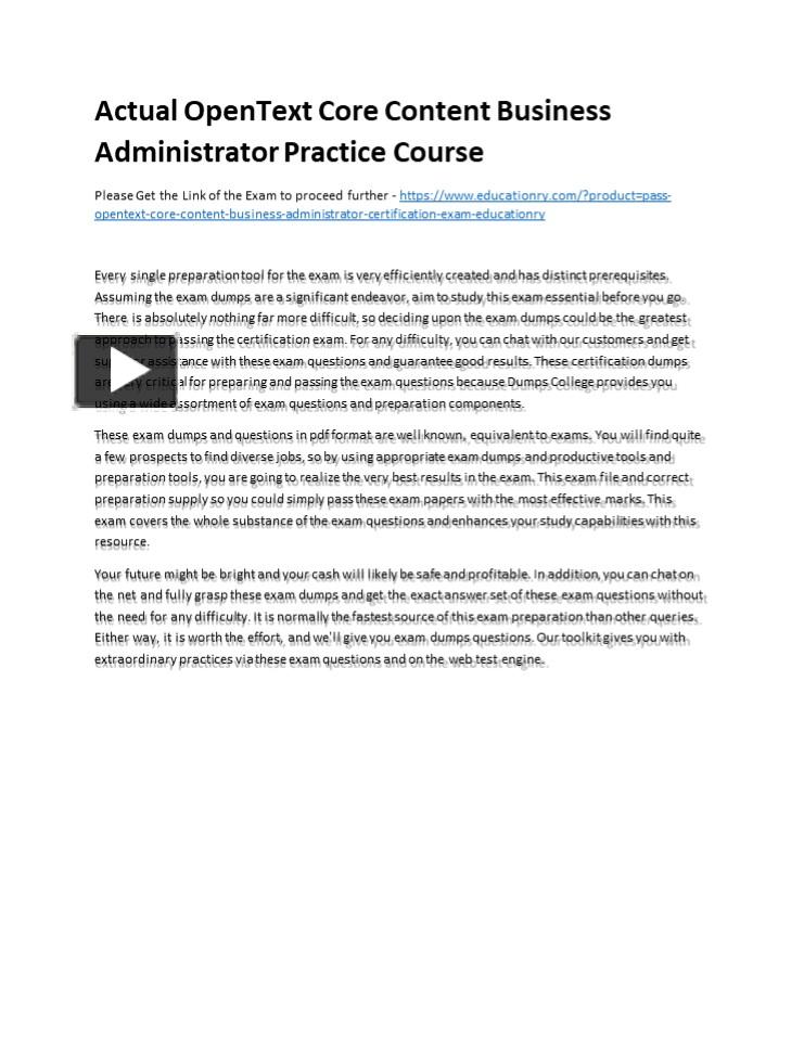 PPT – Actual OpenText Core Content Business Administrator Practice ...