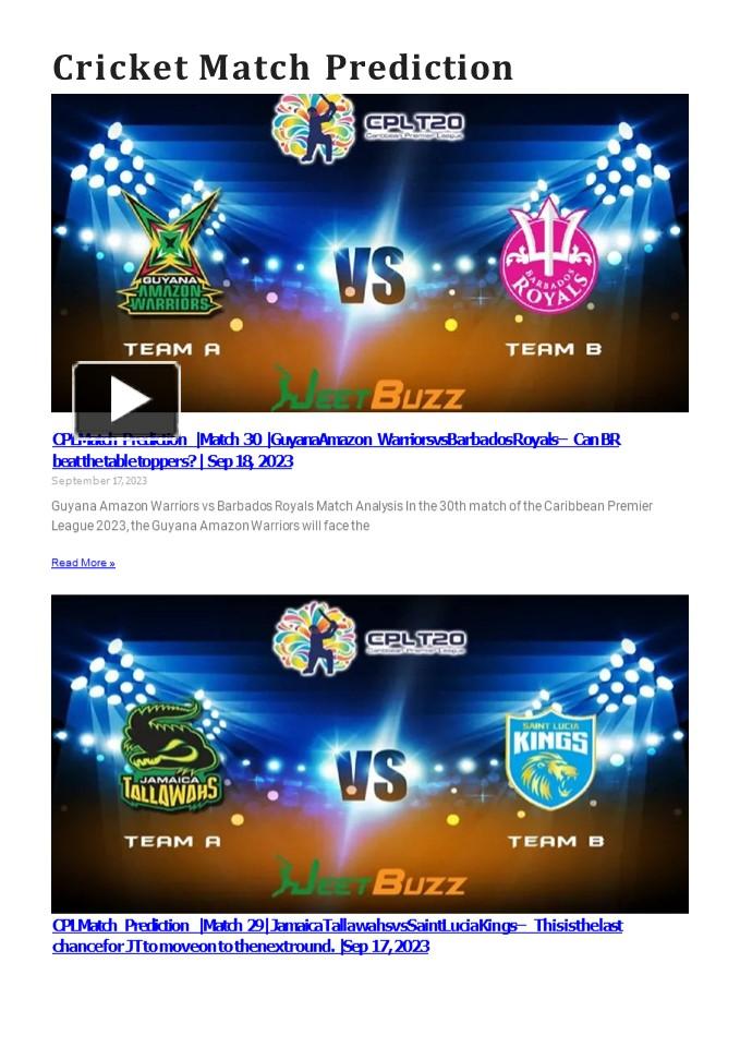 PPT – ricket Match Prediction by Jeetbuzznews PowerPoint presentation ...