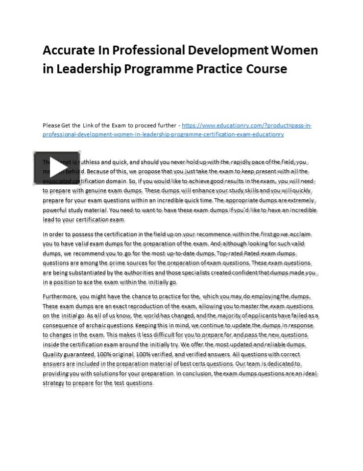 Accurate In Professional Development Women in Leadership Programme ...