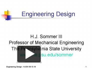 PPT – Engineering Design PowerPoint presentation | free to view - id ...