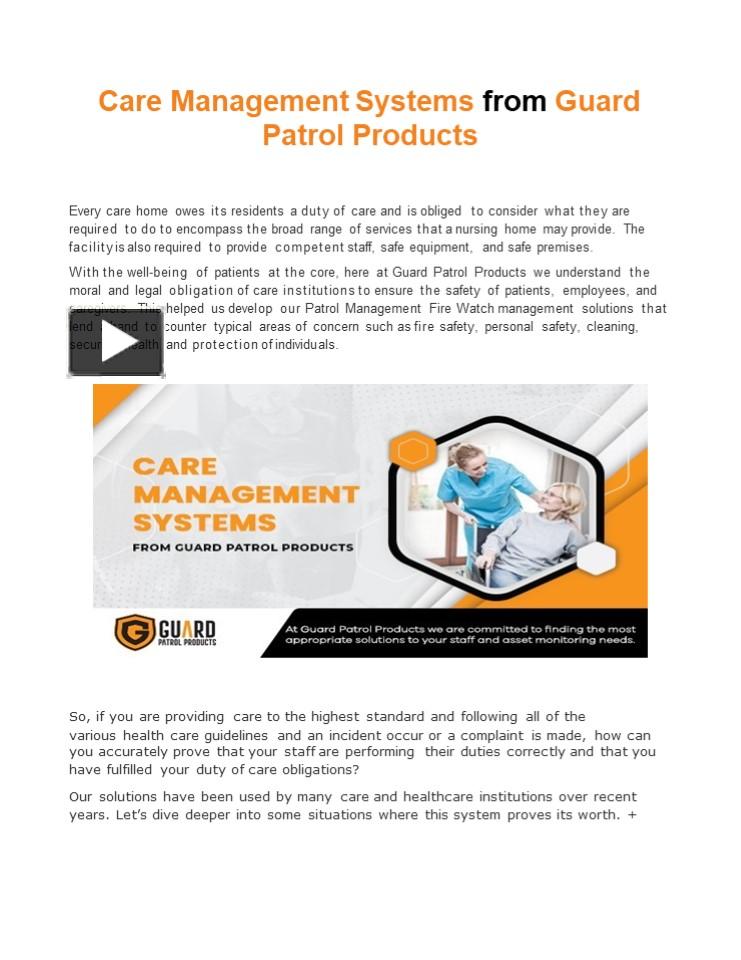 PPT – Care Management Systems from Guard Patrol Products PowerPoint ...