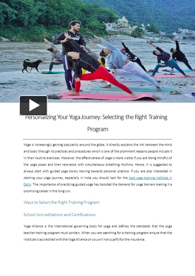 PPT – Personalizing Your Yoga Journey: Selecting the Right Training ...