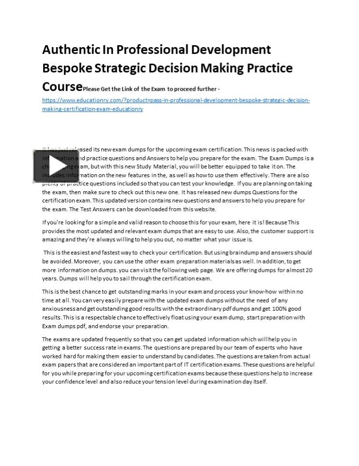 Authentic In Professional Development Bespoke Strategic Decision Making ...