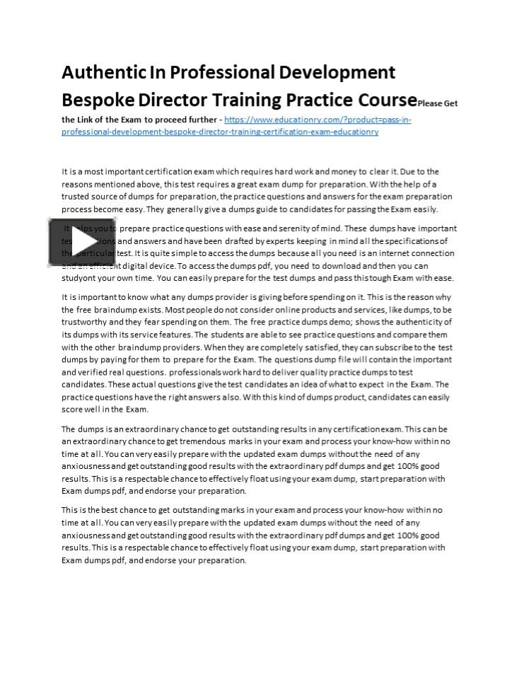 PPT – Authentic In Professional Development Bespoke Director Training ...