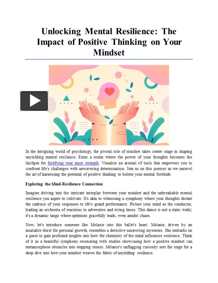 Unlocking Mental Resilience: The Impact of Positive Thinking on Your ...