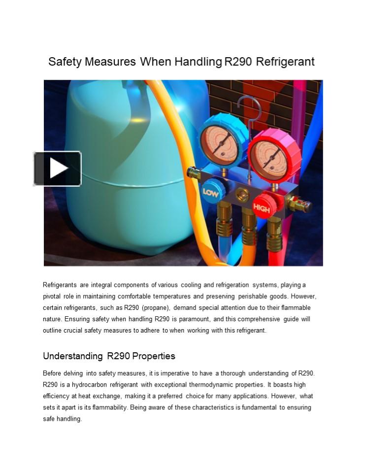 Safety Measures When Handling R290 Refrigerant presentation | free to ...