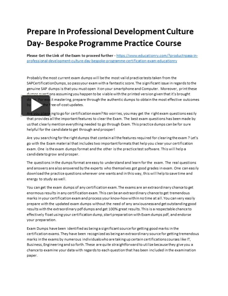 PPT – Prepare In Professional Development Culture Day- Bespoke ...