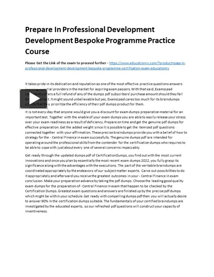 PPT – Prepare In Professional Development Development Bespoke Programme ...