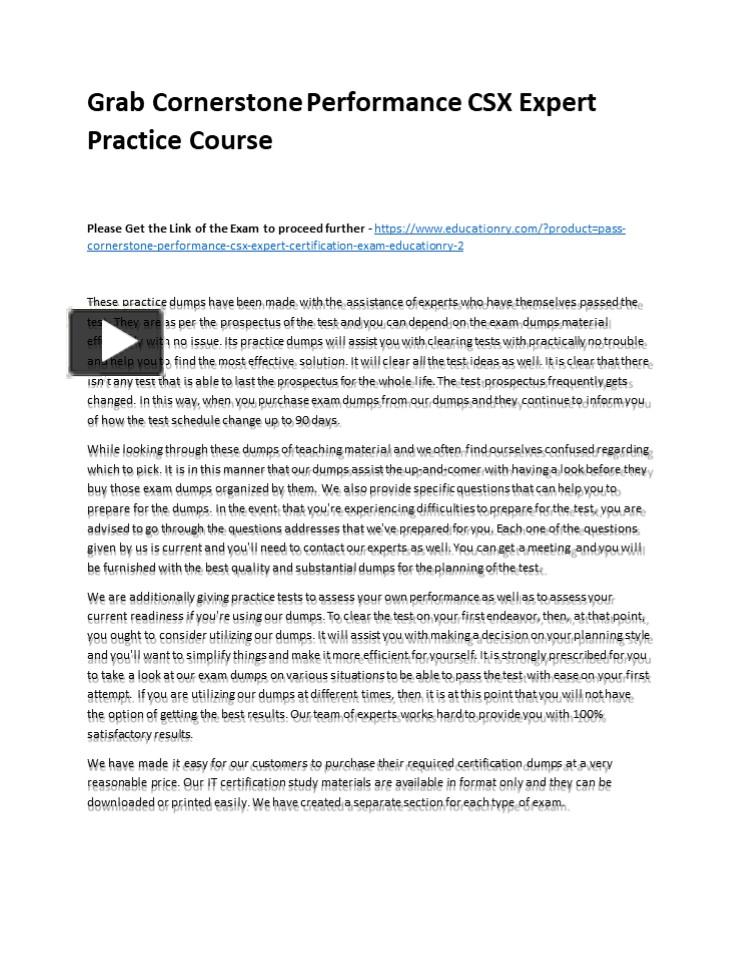 PPT – Grab Cornerstone Performance CSX Expert Practice Course ...