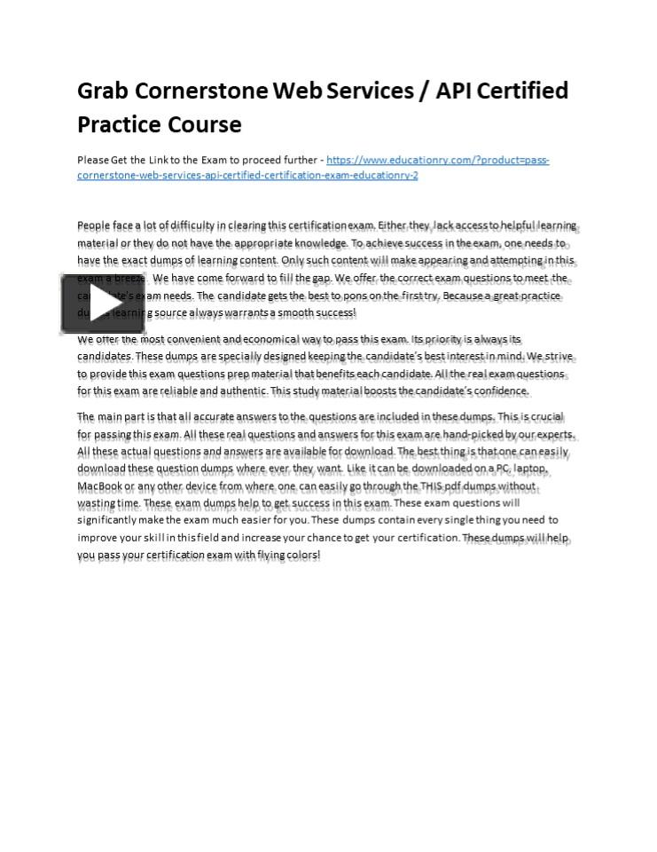 PPT – Grab Cornerstone Web Services / API Certified Practice Course ...