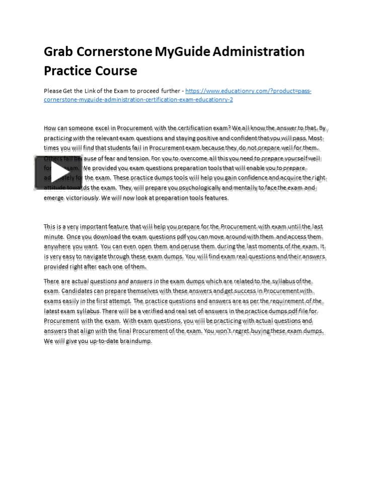 PPT – Grab Cornerstone MyGuide Administration Practice Course ...
