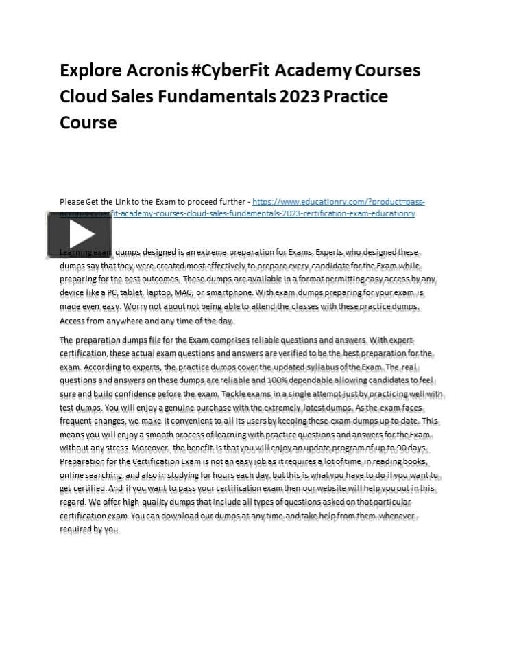 PPT – Explore Acronis #CyberFit Academy Courses Cloud Sales ...