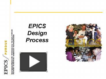 PPT – EPICS Design Process PowerPoint presentation | free to view - id ...