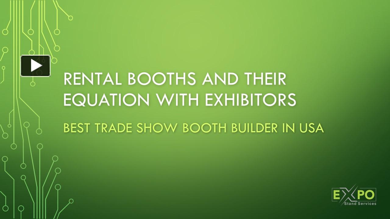 Rental booths and their equation with exhibitors presentation | free to ...