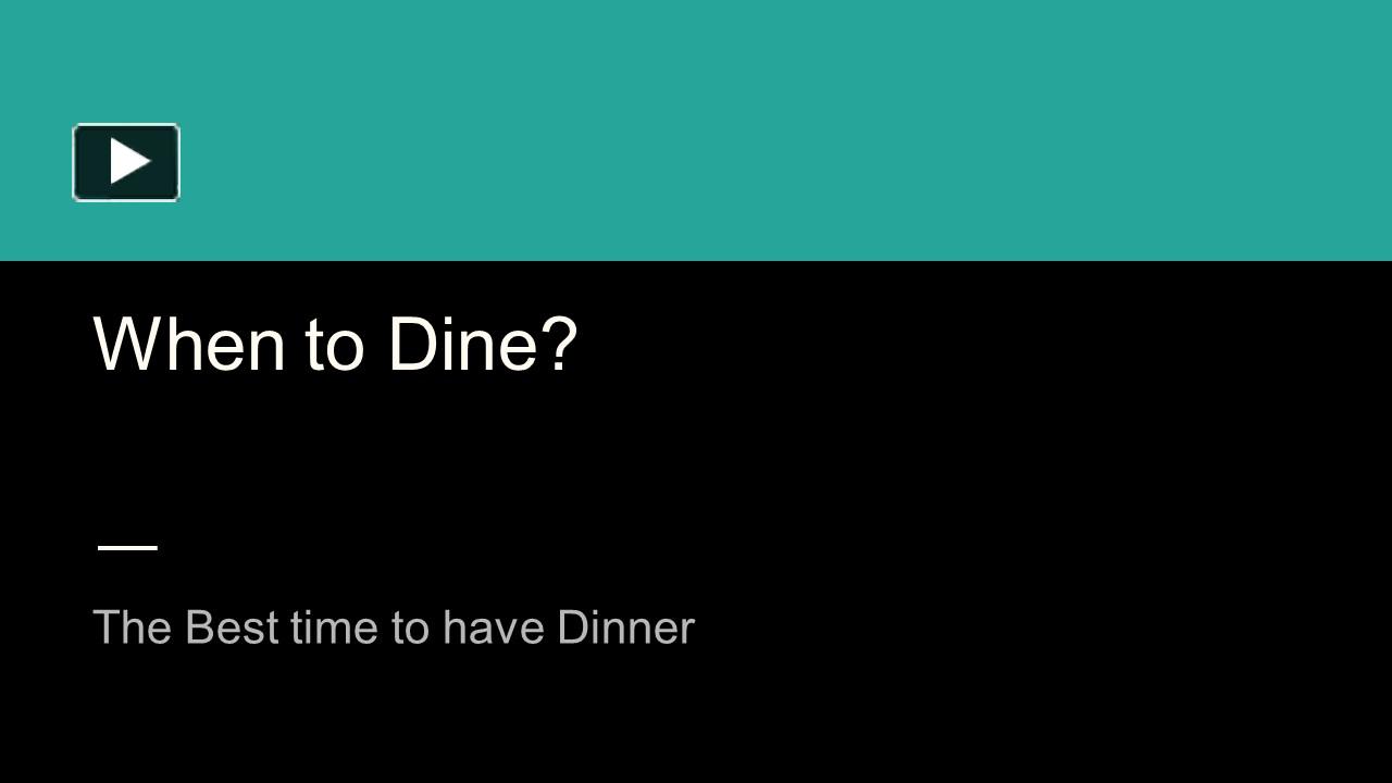 The right time to dine presentation | free to download