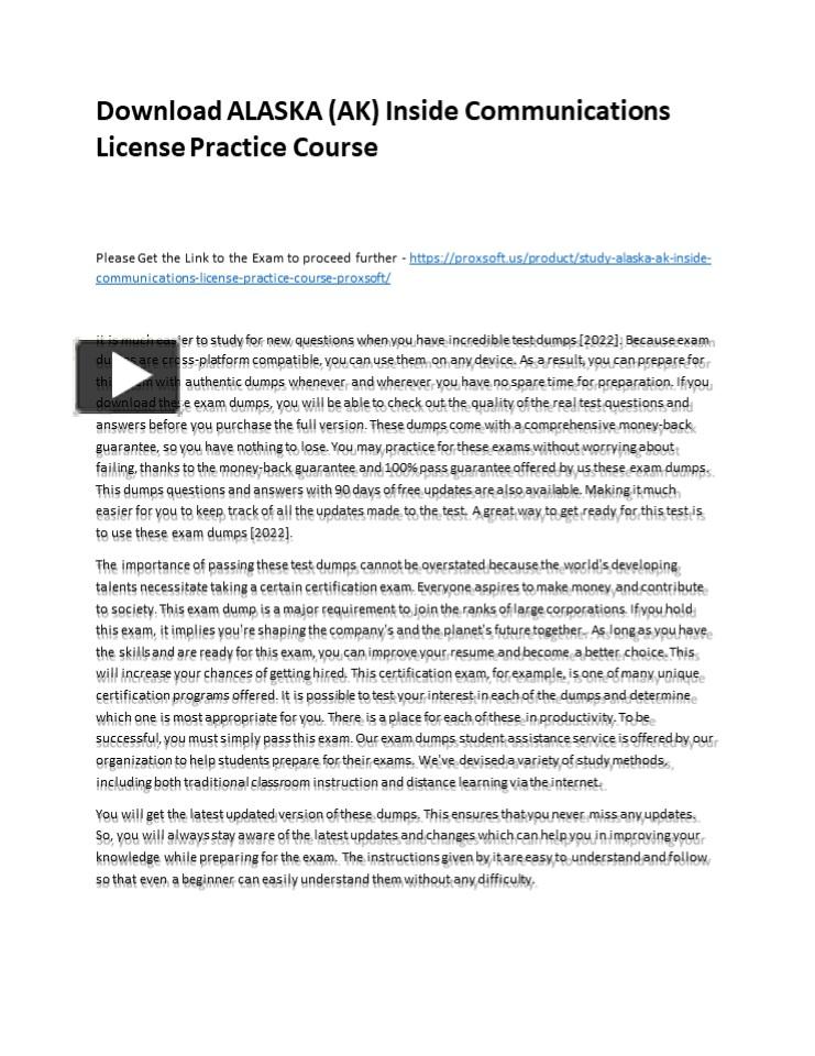 PPT – Download ALASKA (AK) Inside Communications License Practice ...
