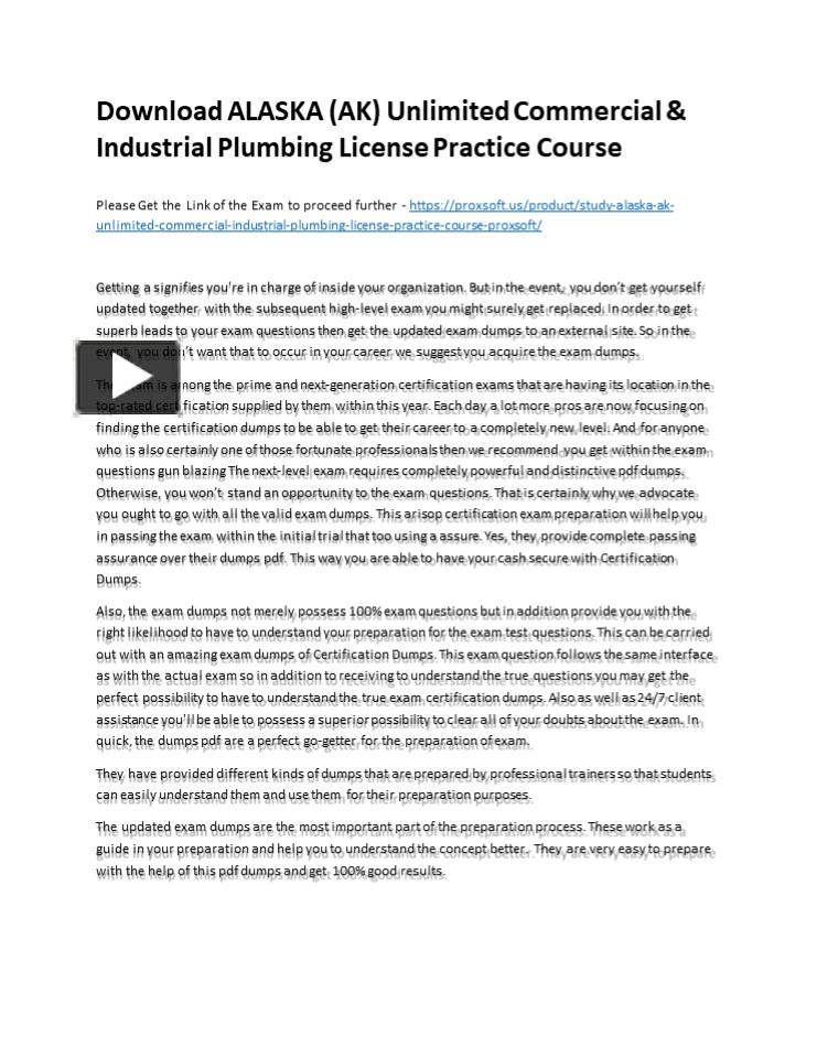 PPT – Download ALASKA (AK) Unlimited Commercial & Industrial Plumbing ...