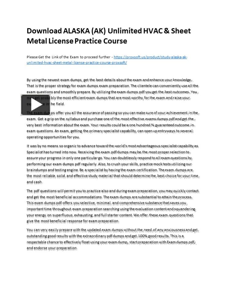 PPT – Download ALASKA (AK) Unlimited HVAC & Sheet Metal License ...