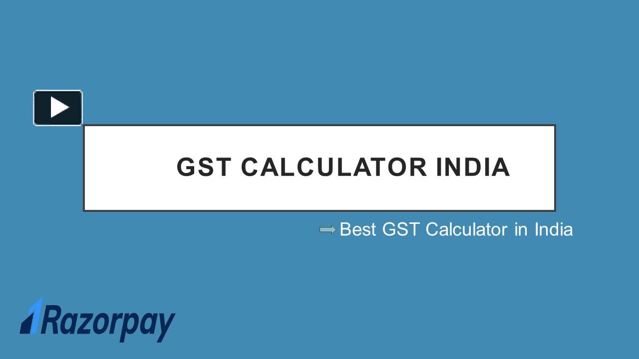 PPT – GST Calculator in India PowerPoint presentation | free to ...