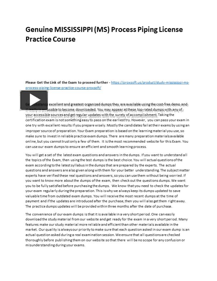 PPT – Genuine MISSISSIPPI (MS) Process Piping License Practice Course ...